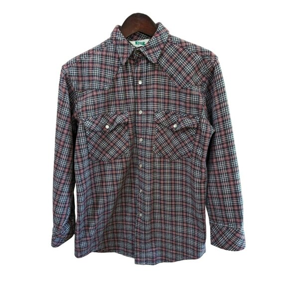 Key | Shirts | Vintage Key Mens Flannel Shirt With Ivory Snaps Size ...